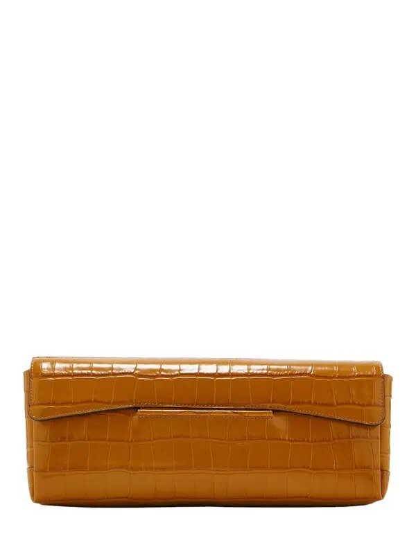 TOTEME Soft Croc-embossed Leather T-clutch - Brown