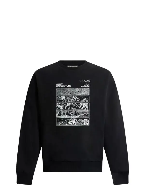 Bally Graphic Embroidered Sweatshirt - Black