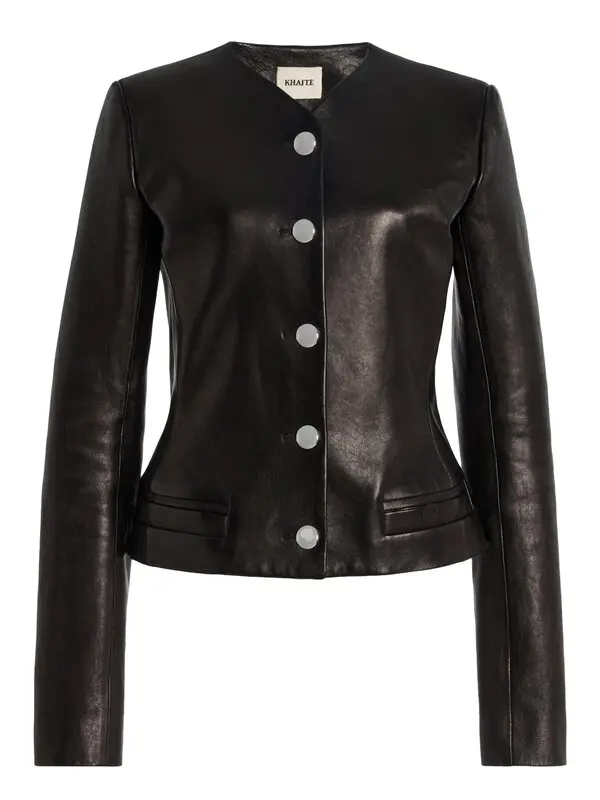 Khaite Nara Leather Jacket - Black