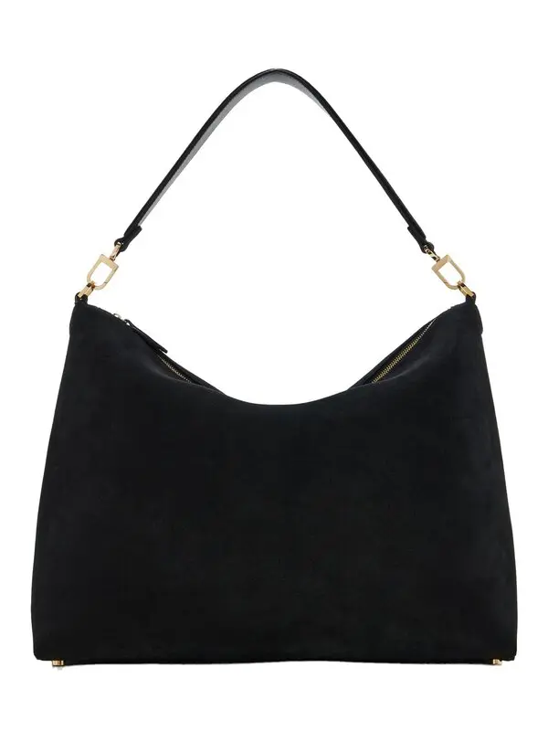 TOTEME Medium Bevel Suede Bag - Black