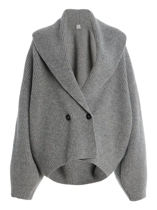 TOTEME Shawl-lapel Wool Cardigan - Grey