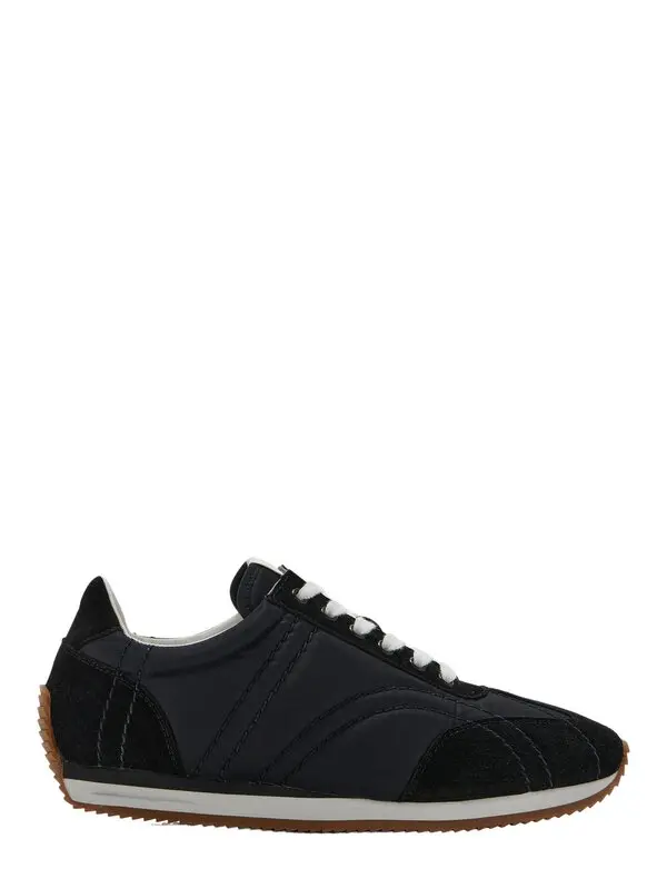 TOTEME Quilted Suede-trimmed Sneakers - Black