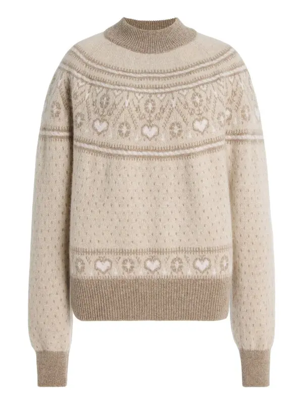 Khaite Guy Fair Isle Cashmere Sweater - Neutral