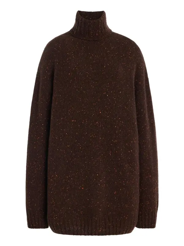 THE ROW Mirai Cashmere Turtleneck Sweater - Brown