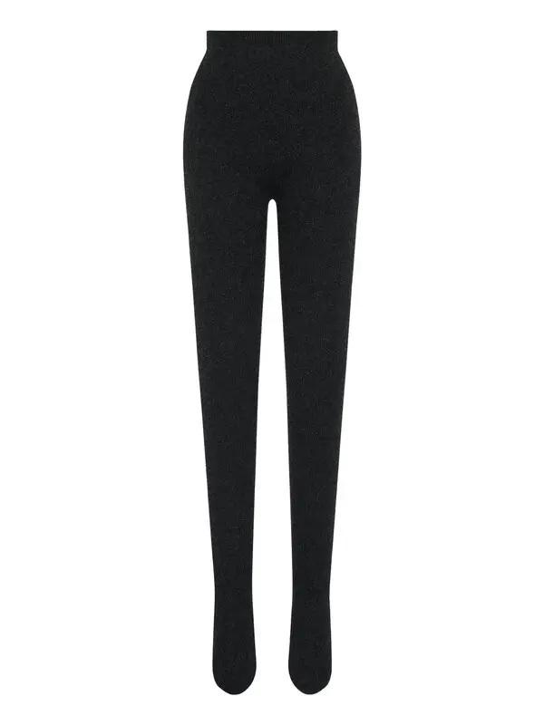 THE ROW Cashmere Knit Tights - Black