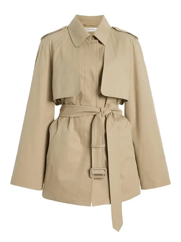 THE ROW Tavoris Brushed Cotton Trench Jacket - Neutral
