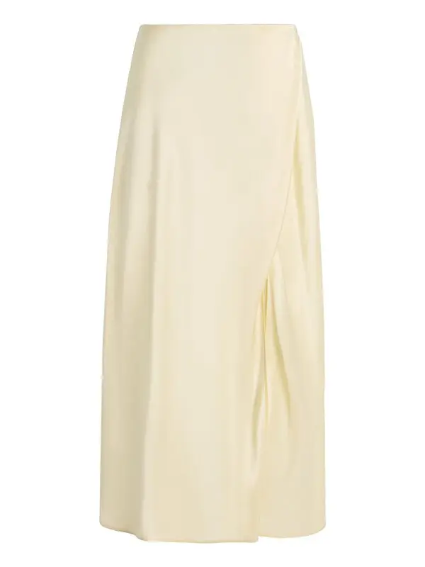 Khaite Demi Silk Midi Wrap Skirt - Yellow