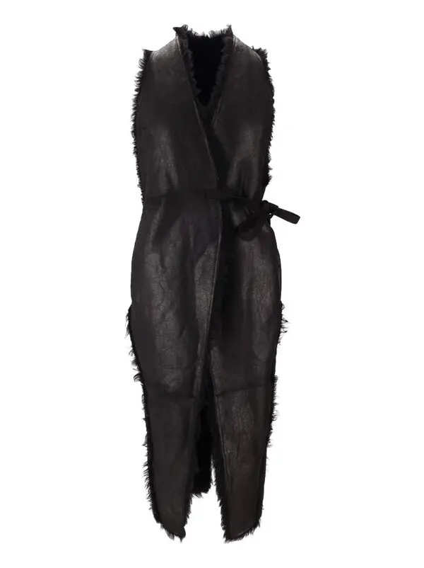 Rick Owens Sl Cyclops Shearling Coat - Black