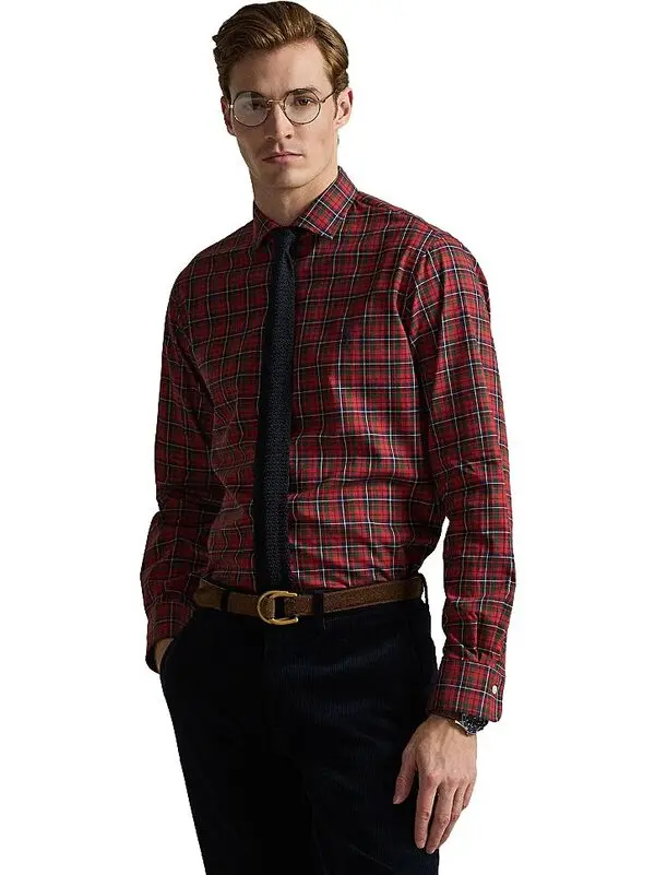 Polo Ralph Lauren Classic Fit Plaid Twill Shirt - Red/navy