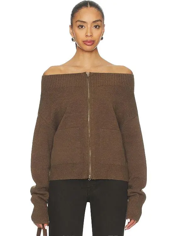 Superdown Lena Off Shoulder Sweater - Brown