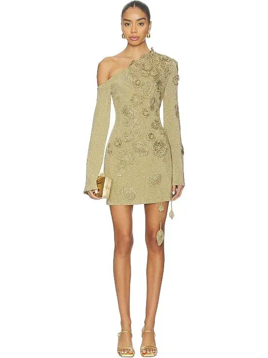 Cult Gaia Kaela Knit Metallic Dress - Gold