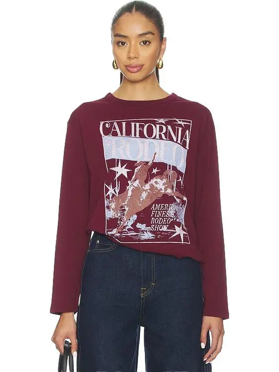 Daydreamer California Rodeo Crew Long Sleeve - Dark Cherry