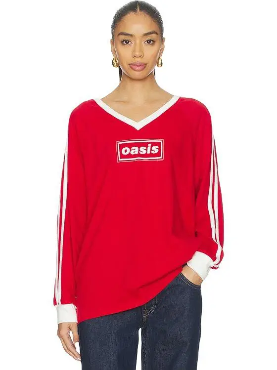 Daydreamer Oasis Box Logo Long Sleeve Top - Fire Red