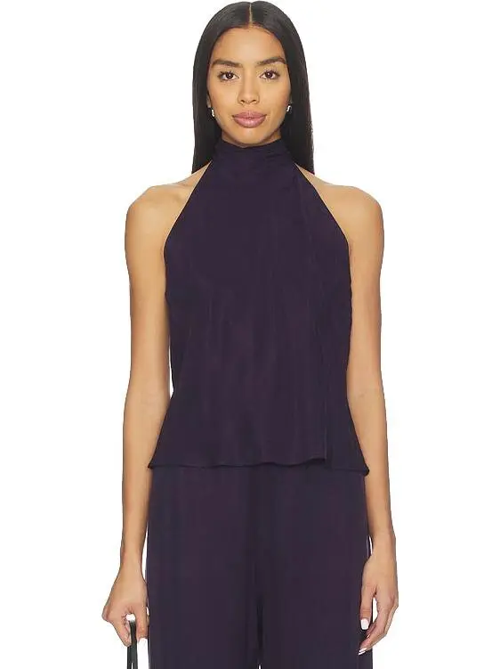 LESET Kim Halter Top - Aubergine