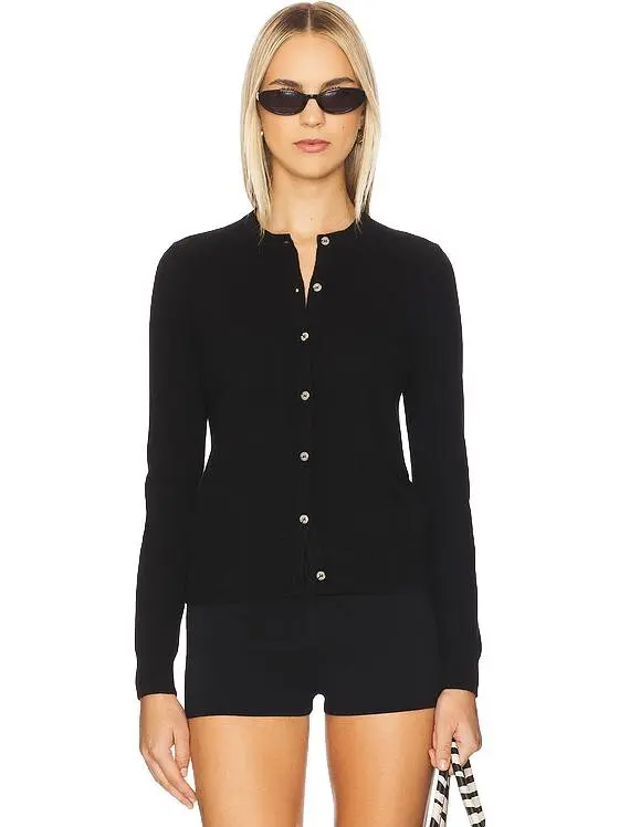 Soft Goat Cashmere Cardigan - Black