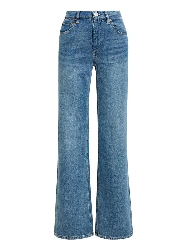 Alice + Olivia Weezy High-rise Wide-leg Jeans - Mid Denim