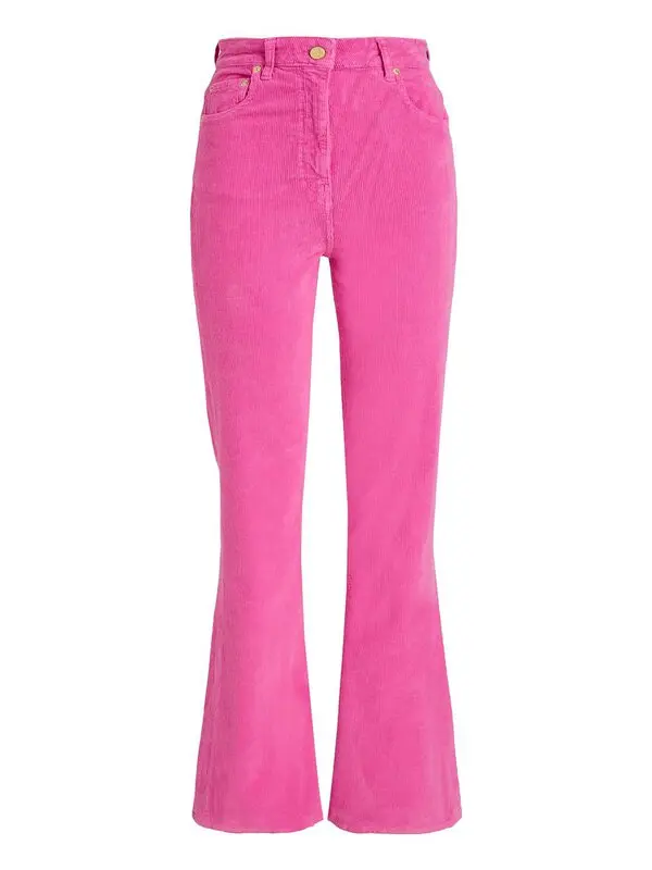 GANNI Cotton-blend Corduroy Flared Pants - Pink