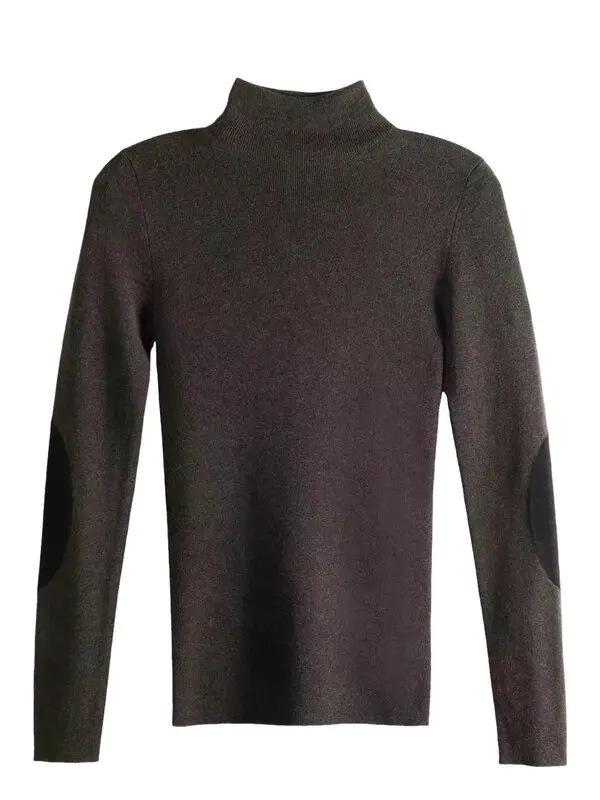 CORTANA Turtleneck Long Sleeve Top - Brown