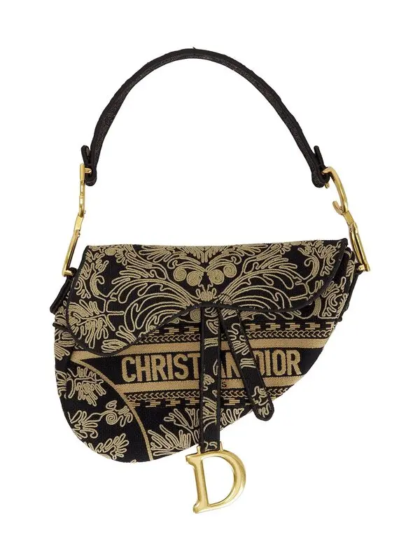 Dior Ornamental Cornely Embroidery Saddle Bag - Blue