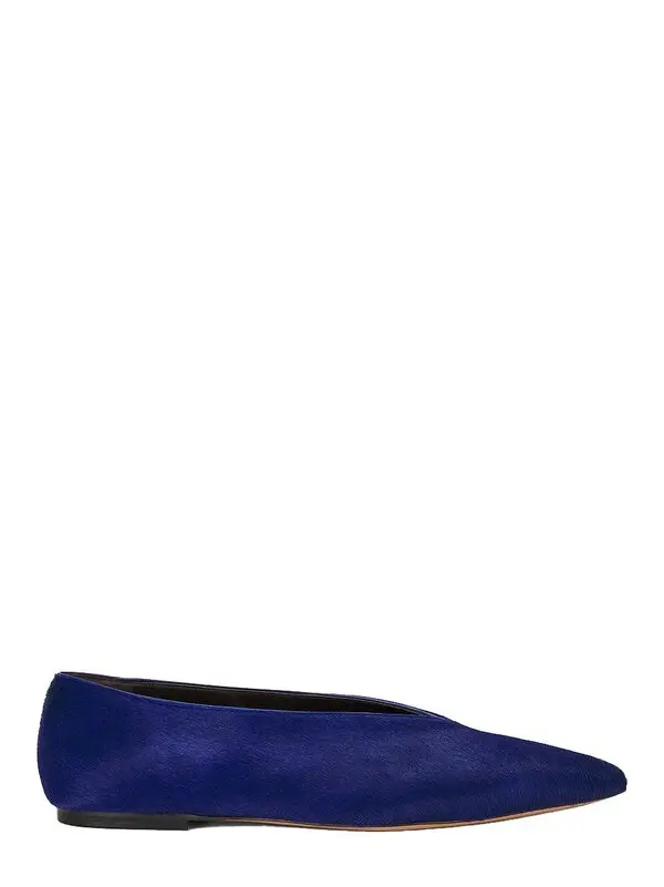 EMME PARSONS Pointy Flat - Blue Calf Hair