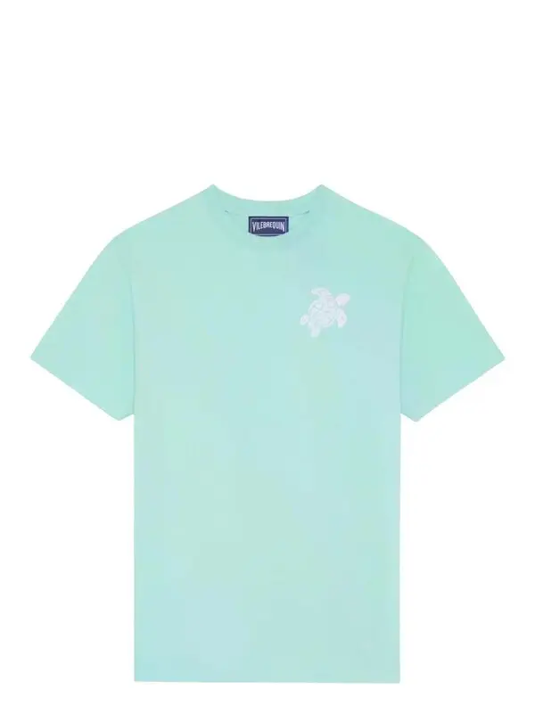 Vilebrequin Turtle-embroidery Crew-neck T-shirt - Blue