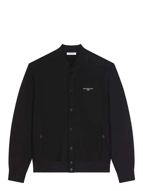 Givenchy Couture Seam Cardigan In Embroidered Fleece - Black