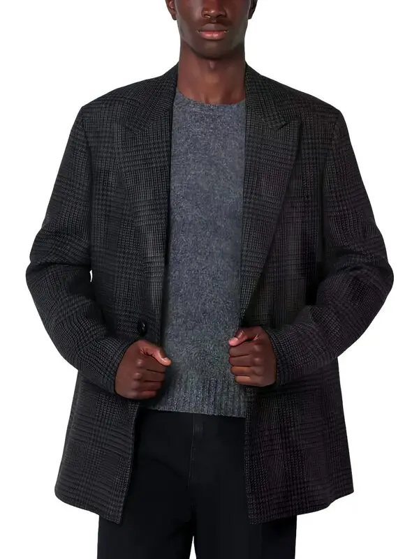 NAMACHEKO Single-breasted Check Jacket - Grey