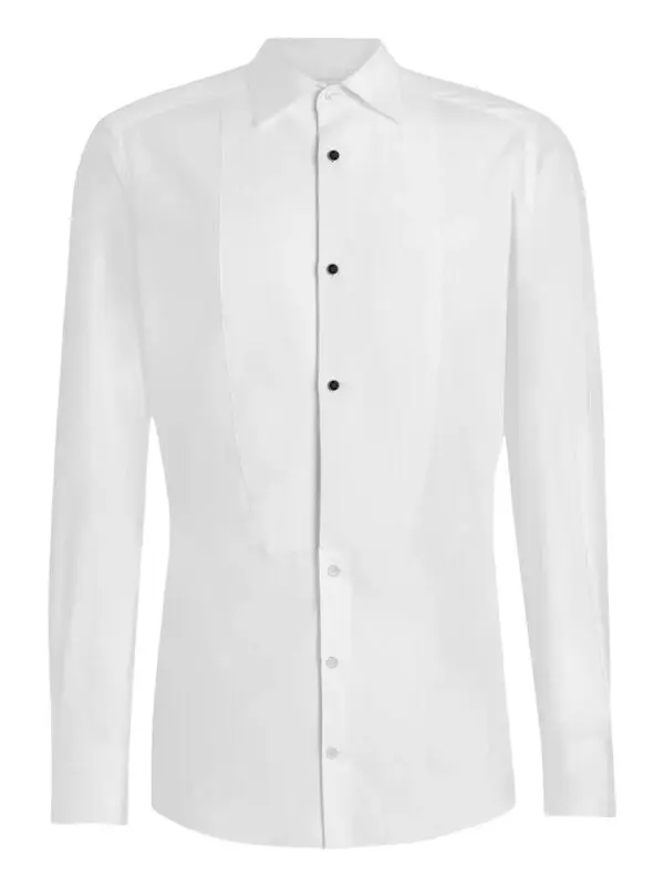 Dolce & Gabbana Poplin Tuxedo Shirt - White