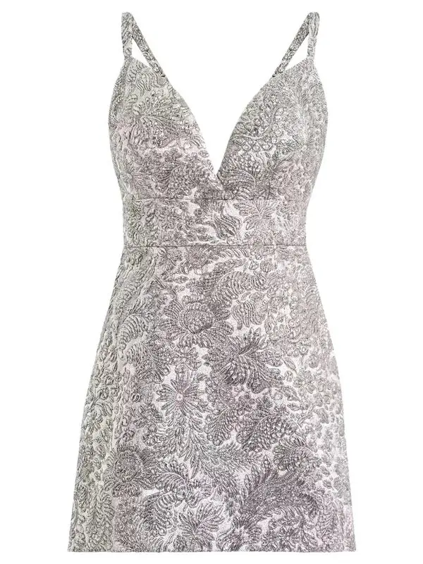 Dolce & Gabbana Floral-jacquard Dress - Silver