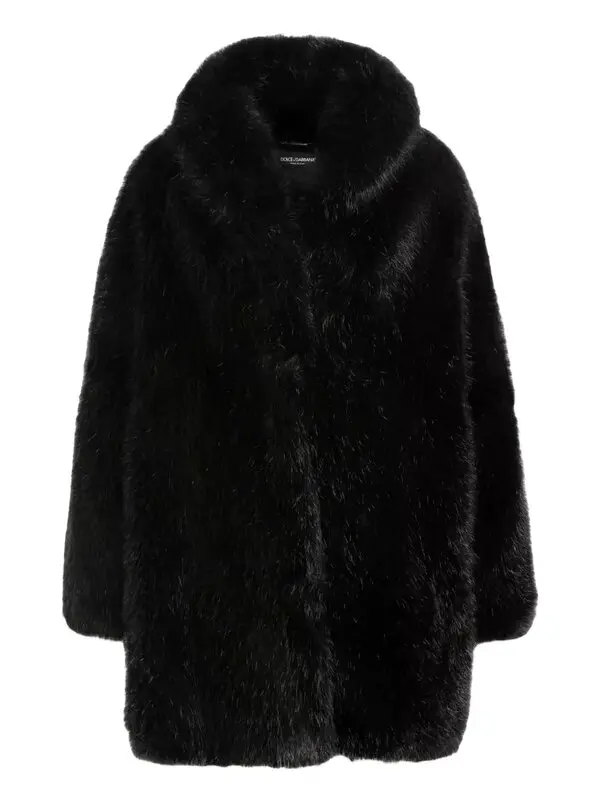 Dolce & Gabbana Fur-effect Coat - Black