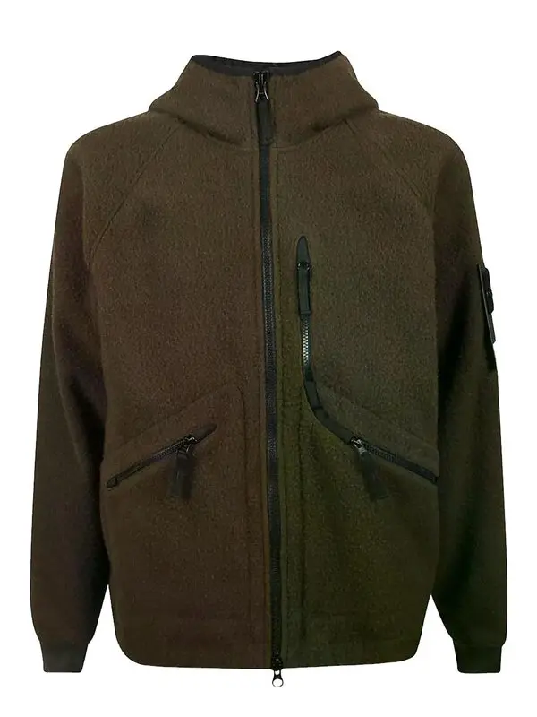 Stone Island Hooded Zip-up Jacket - Green