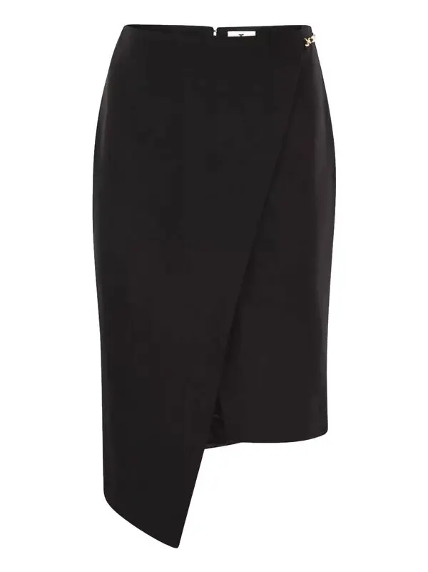 Elisabetta Franchi Asymmetrical Mini Skirt - Black