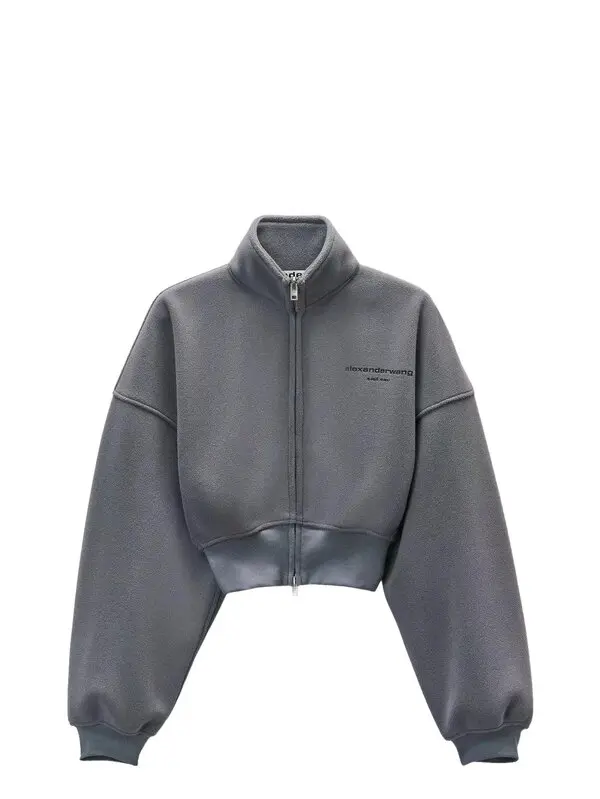 Alexander Wang Zip-up Cropped Sweatshirt - Grey