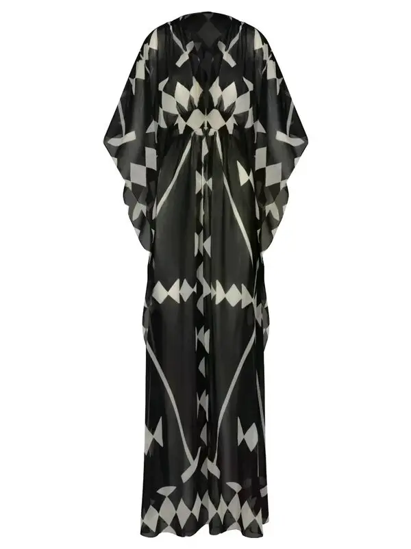 Johanna Ortiz Secret Garden Geometric Maxi Dress - Black