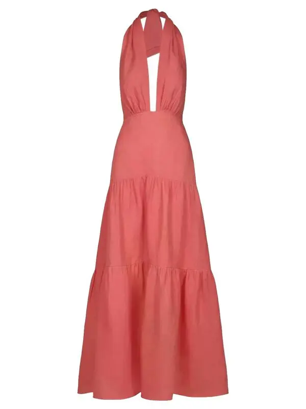 Johanna Ortiz Twilight Tiered Maxi Dress - Pink