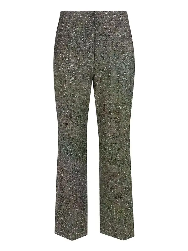 Giambattista Valli Tweed-texture Trousers - Brown