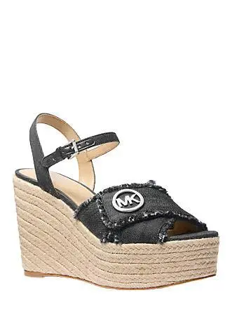 Michael Kors Hannah Denim Wedge Sandal - Black