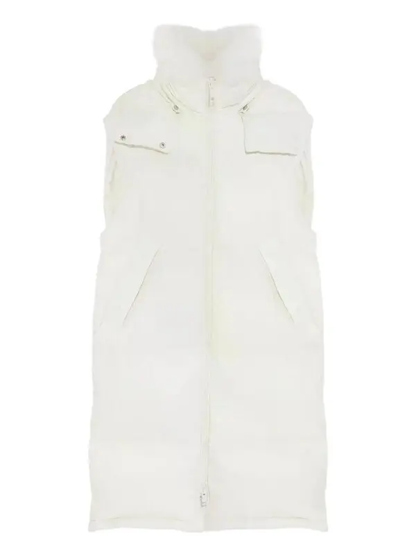 YVES SALOMON Detachable Hoodie Gilet - White