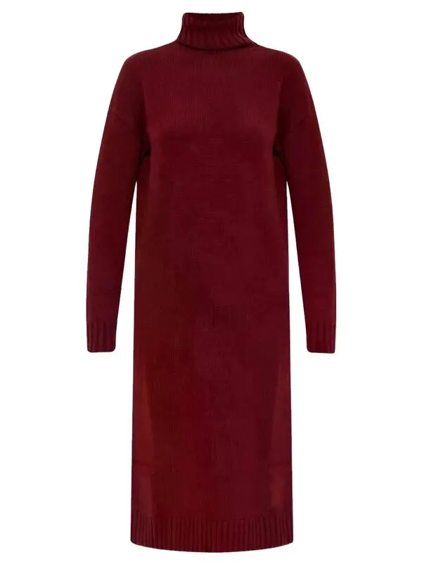 Max Mara Roll-neck Knitted Midi Dress - Red
