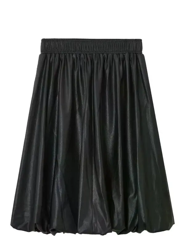 B+AB Elasticated Bubble-hem Midi Skirt - Black
