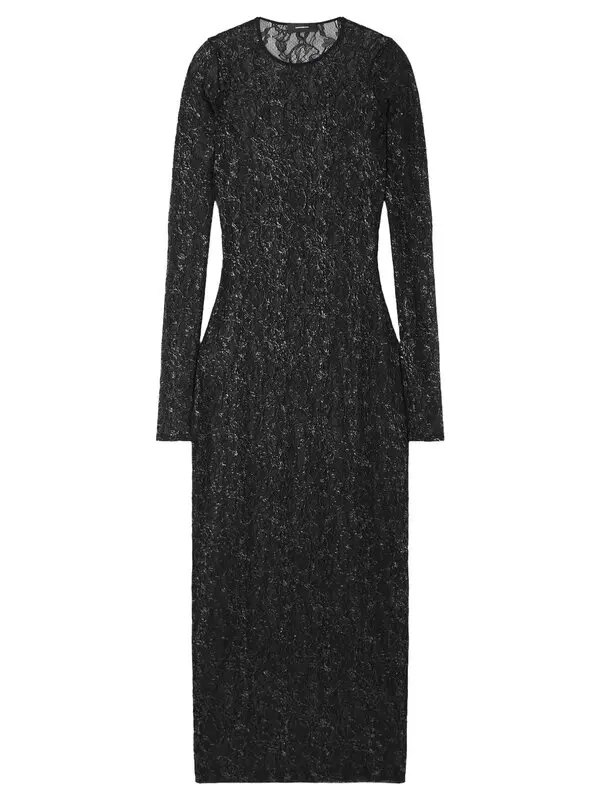 Wardrobe.NYC Metallic Corded-lace Midi Dress - Black