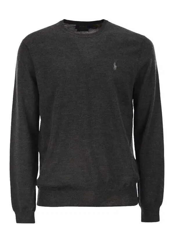 Ralph Lauren Slim-fit Washable Wool Crew Neck Jumper - Grey