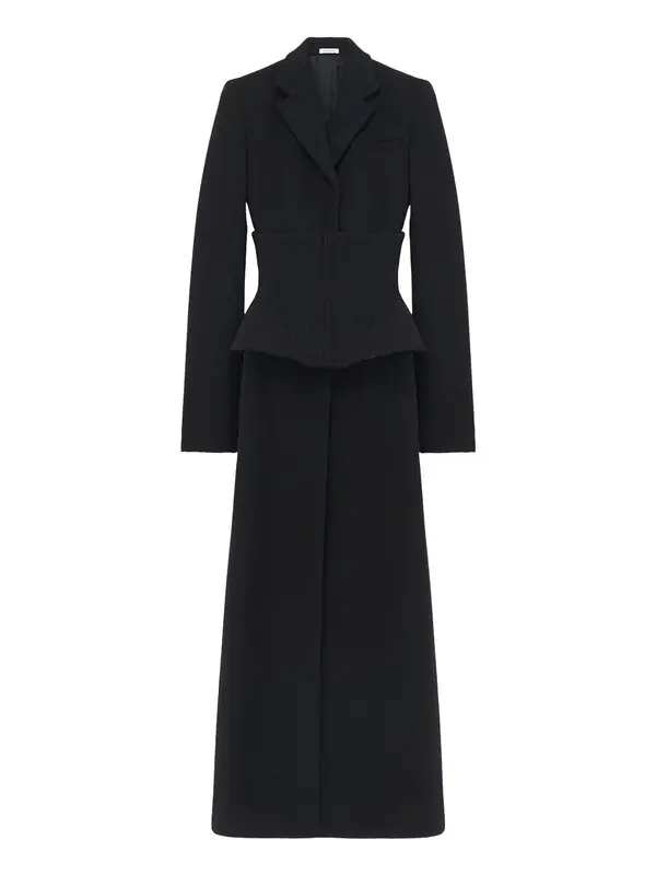 Alexander McQueen Wool-cashmere Corset Coat - Black