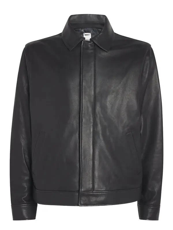 Simkhai Leather Landon Trucker Jacket - Black