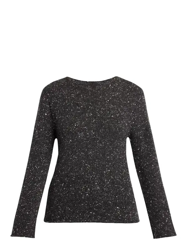 THE ROW Maira Speckled Cashmere Sweater - Charcoal Melange