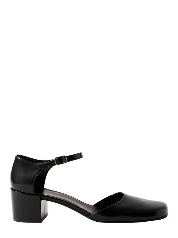 THE ROW Penelope Glossed-leather Pumps - Black