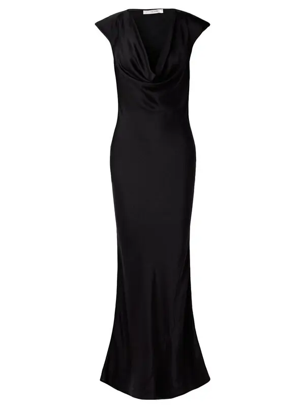 THE ROW Tefra Draped Satin Gown - Black