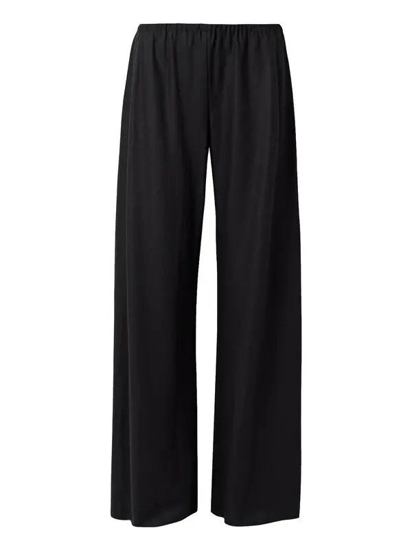 THE ROW Gala Wool Wide-leg Trousers - Black