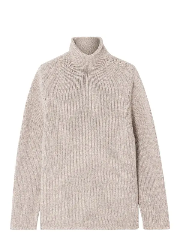 THE ROW Mariam Turtleneck Cashmere Sweater - Brown