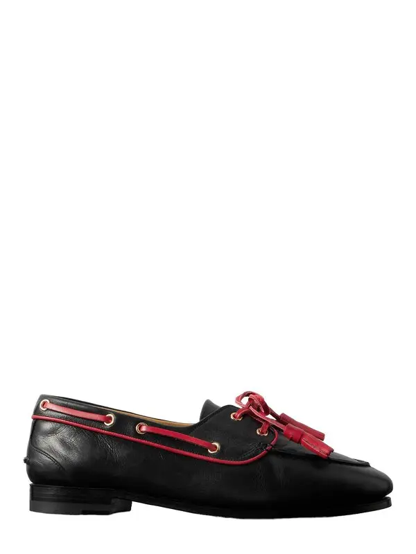 Bally Pavlin Embellished Leather Boat Shoes - Black